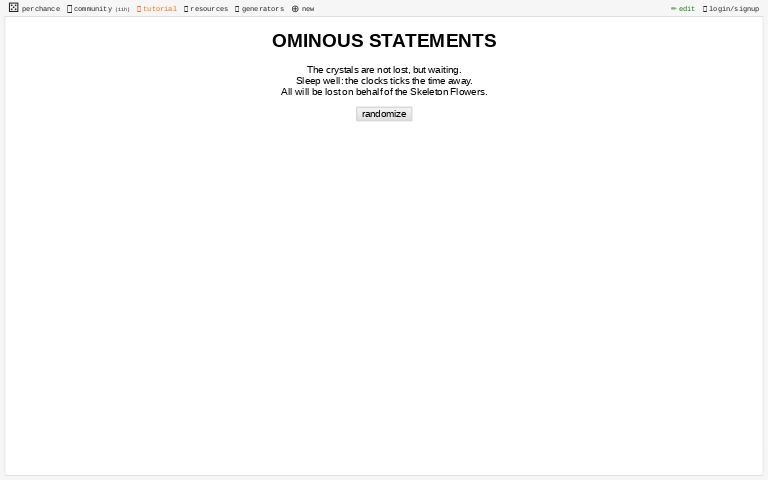 OMINOUS STATEMENTS ― Perchance Generator