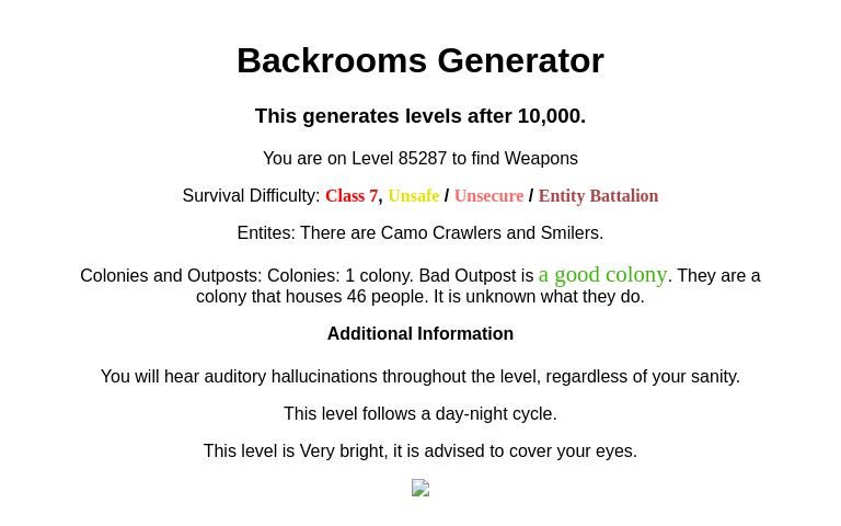Backrooms Generator