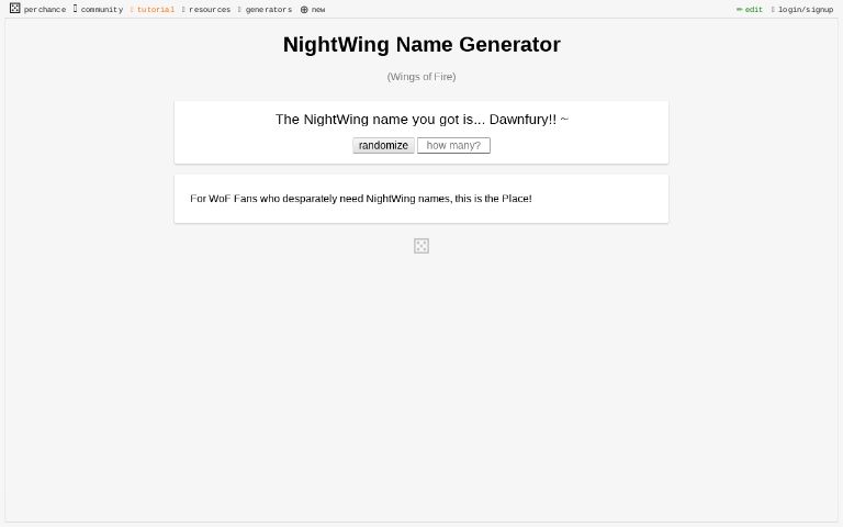 NightWing Name Generator