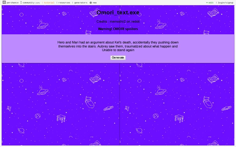 Omori_text.exe ― Perchance Generator