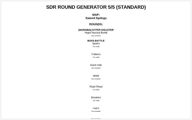 SDR ROUND GENERATOR 5/5 (STANDARD)