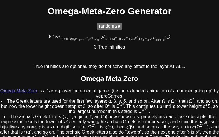 Omega-Meta-Zero Generator