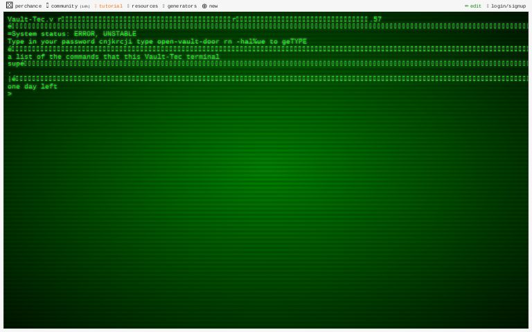 vault-tec-terminal ― Perchance Generator