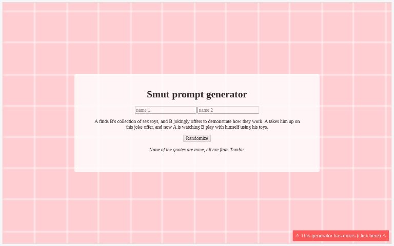 Smut Prompt Generator