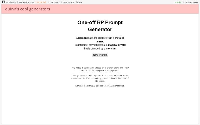 One-off RP Prompt Generator