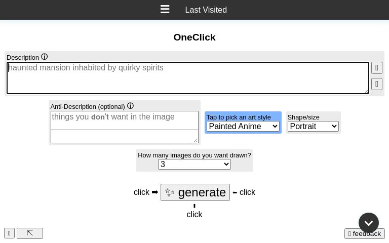 OneClick (unlimited) ― Perchance Generator