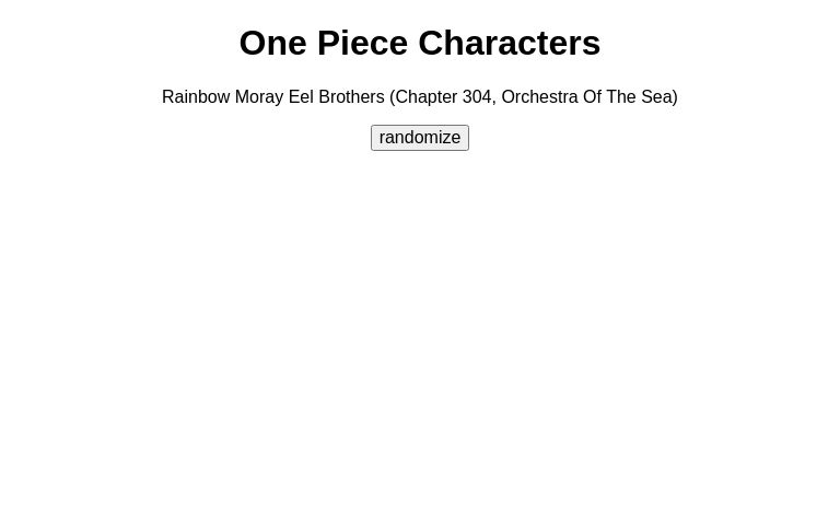 One Piece Characters ― Perchance Generator