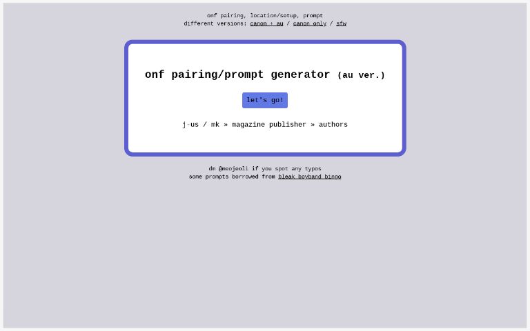onf pairing/prompt generator (au ver.)