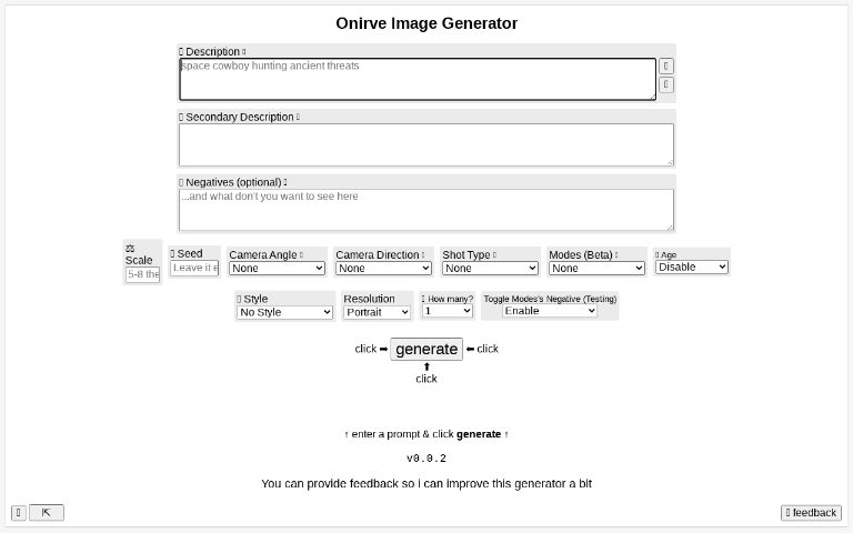 Onirve Image Generator