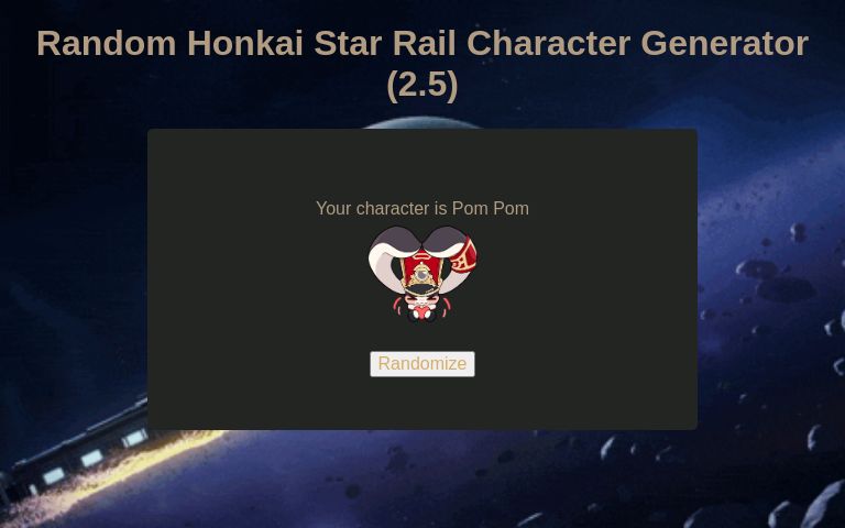 Random Honkai Star Rail Character Generator (2.5)