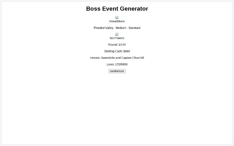 Boss Event Generator
