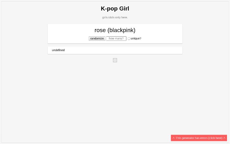 K-pop Girl ― Perchance Generator