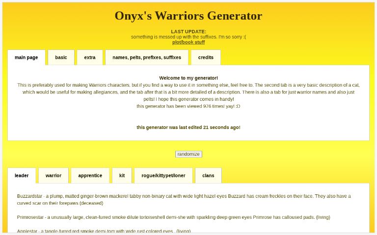 Onyx's Warriors Generator