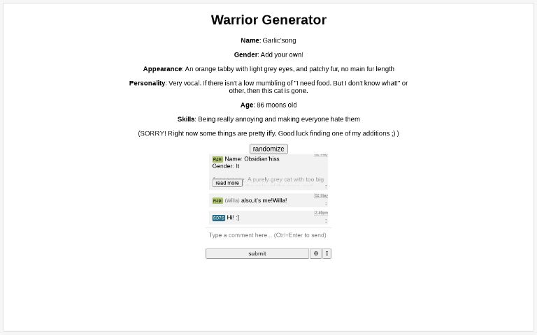 Warrior Generator