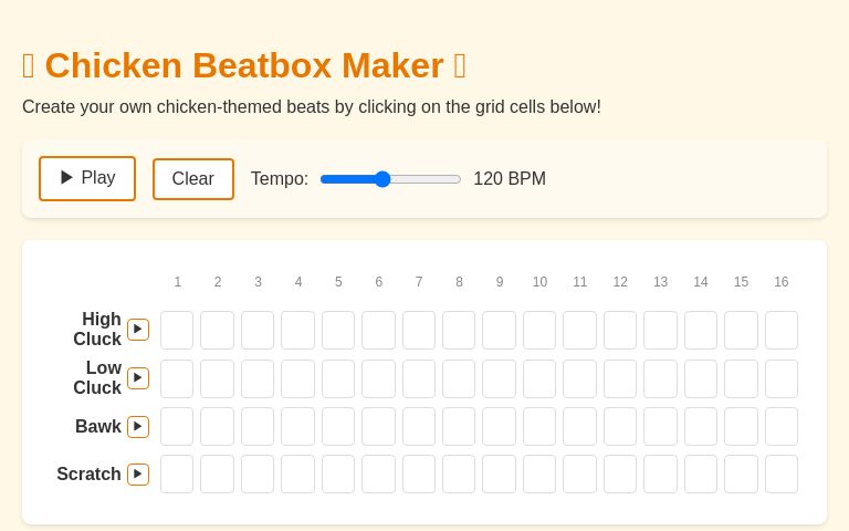 🐔 Chicken Beatbox Maker 🐔 ― Perchance Generator