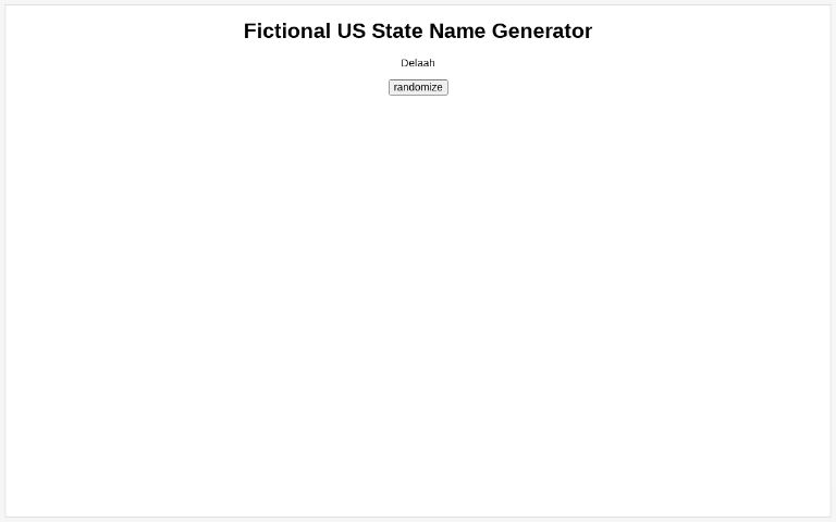 Fictional US State Name Generator