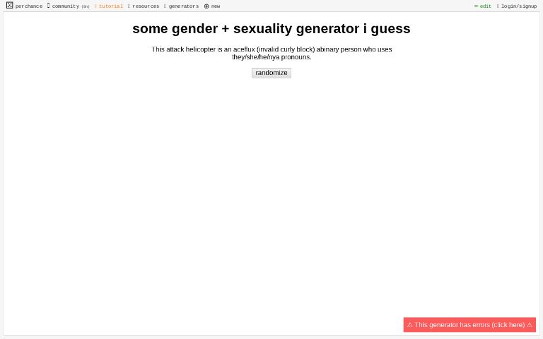 some gender + sexuality generator i guess