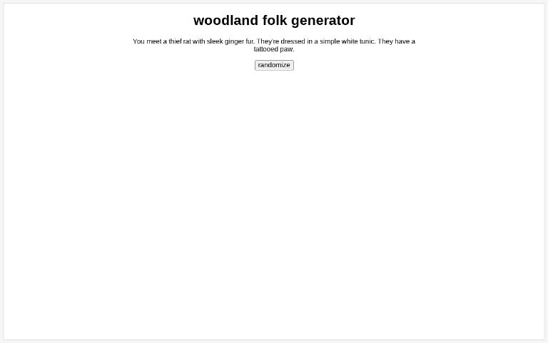 woodland folk generator