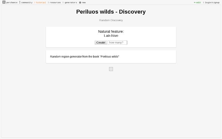 Periluos wilds - Discovery ― Perchance Generator
