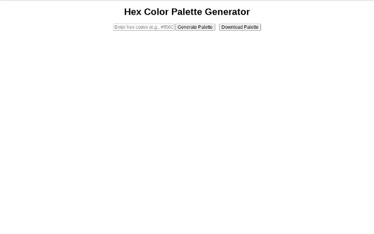 Hex Color Palette Generator