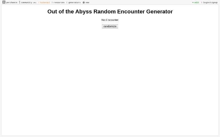 Out of the Abyss Random Encounter Generator