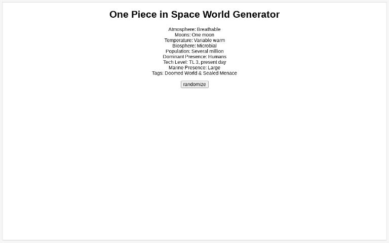 op-rpg ― Perchance Generator