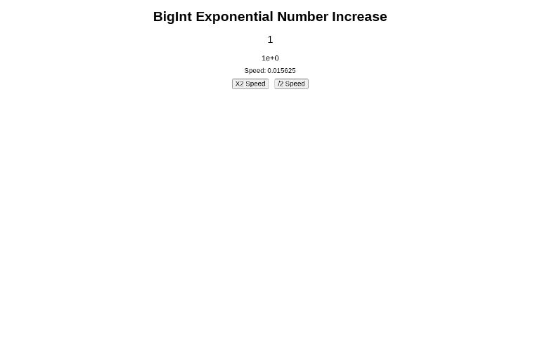 BigInt Exponential Number Increase ― Perchance Generator