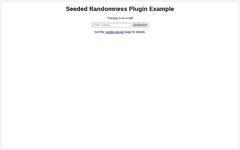 Seeded Randomness Plugin Example