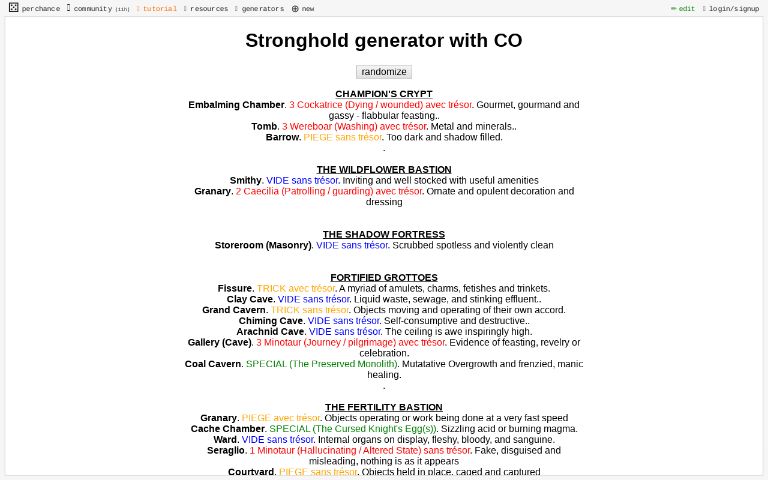 Stronghold generator with CO