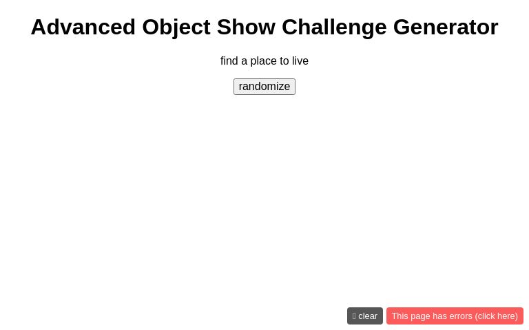 Advanced Object Show Challenge Generator