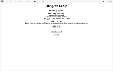 Dungeon Setup ― Perchance Generator