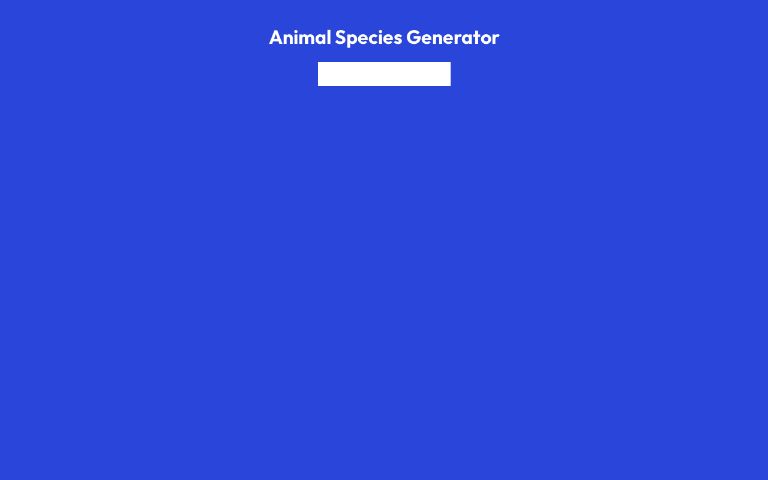 Animal Species Generator