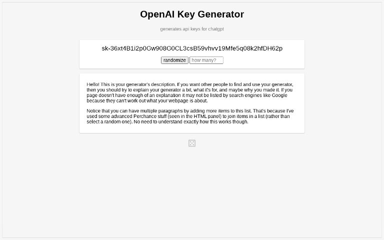 OpenAI Key Generator