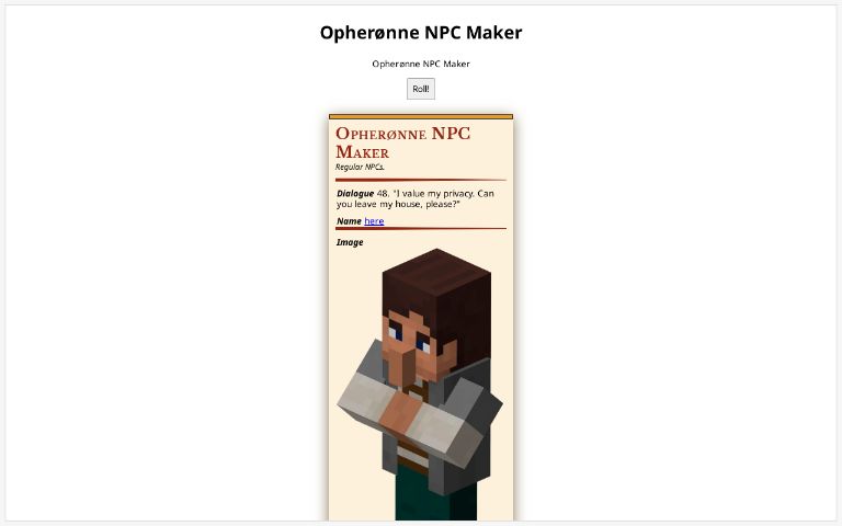 Opherønne NPC Maker ― Perchance Generator