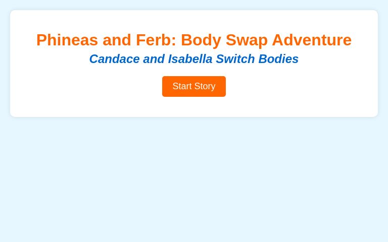 Phineas and Ferb: Body Swap Adventure ― Perchance Generator