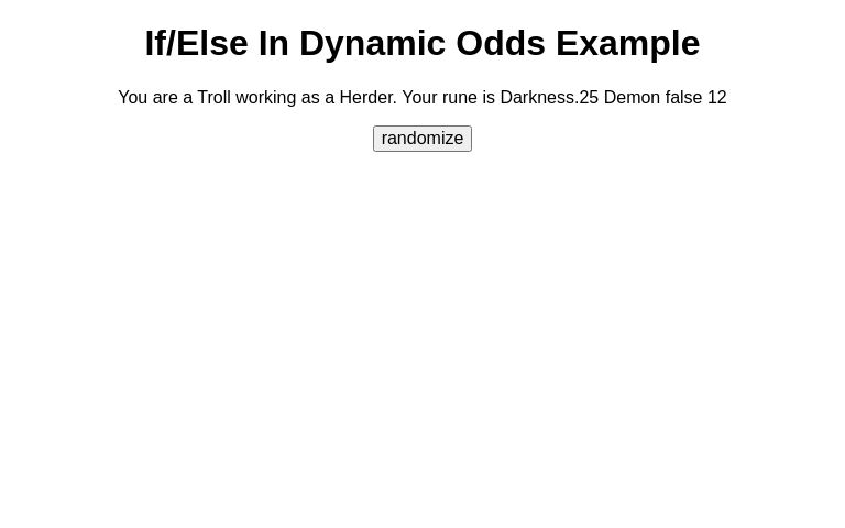If/Else In Dynamic Odds Example ― Perchance Generator