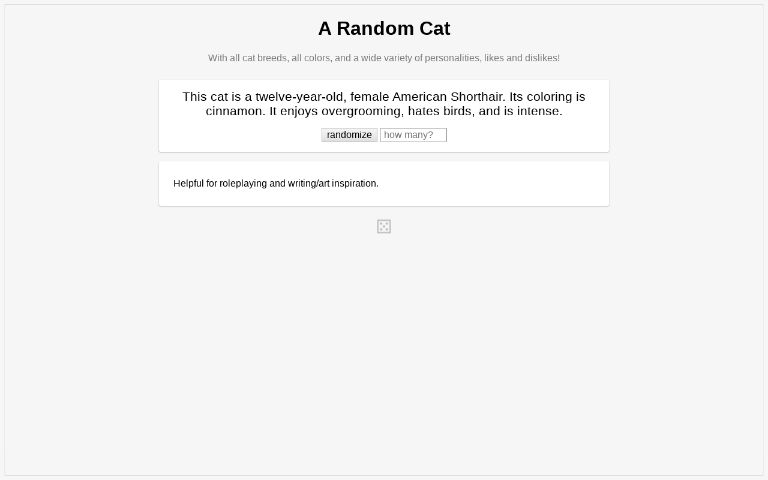 A Random Cat ― Perchance Generator