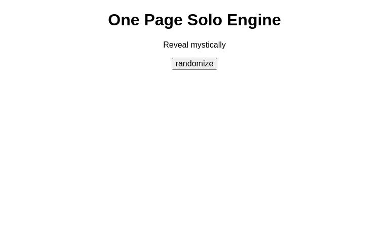 One Page Solo Engine ― Perchance Generator
