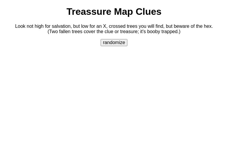 Treassure Map Clues ― Perchance Generator