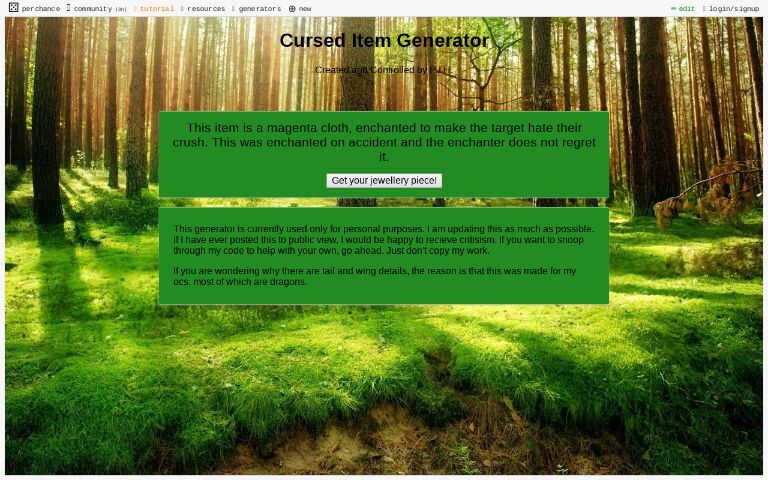 Cursed Item Generator