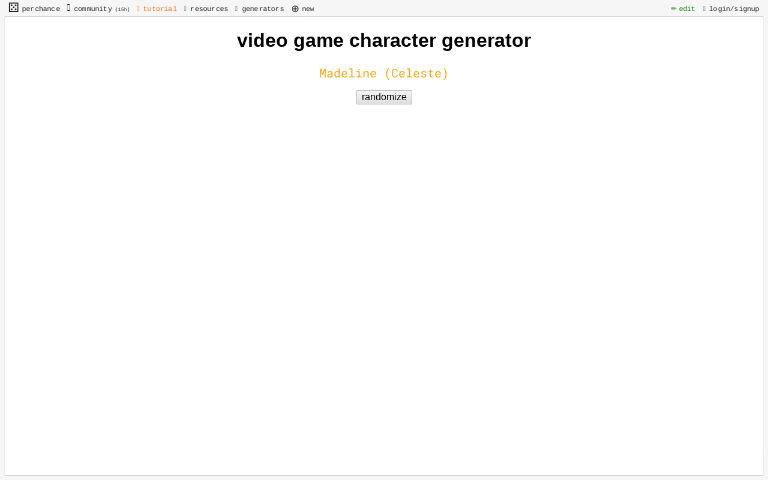 video game character generator