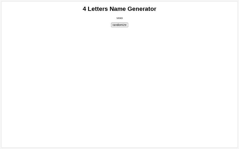 4 Letters Name Generator