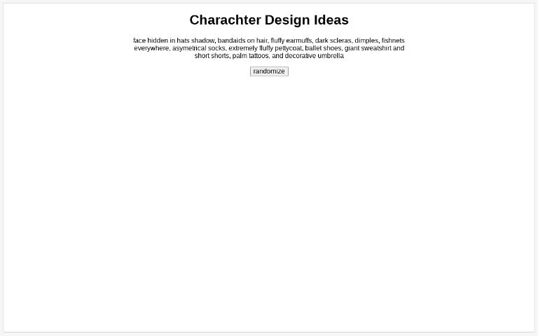 Charachter Design Ideas ― Perchance Generator