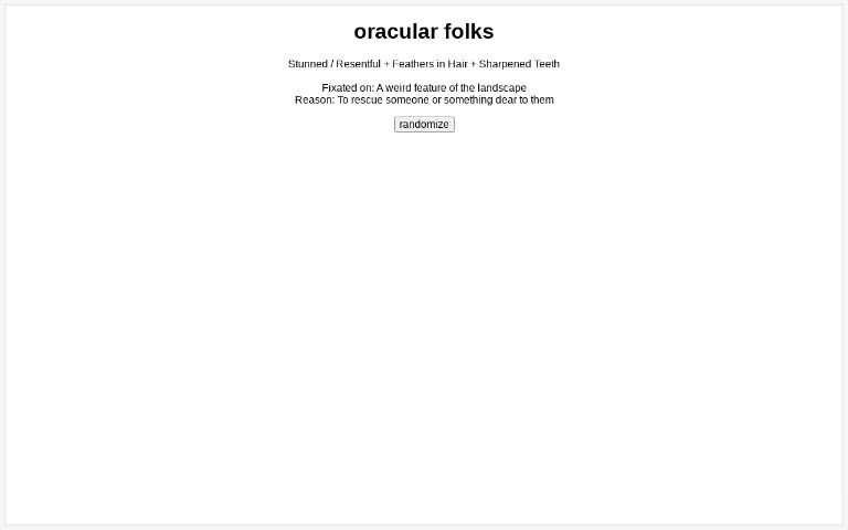 oracular folks ― Perchance Generator