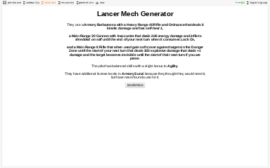 Lancer Mech Generator