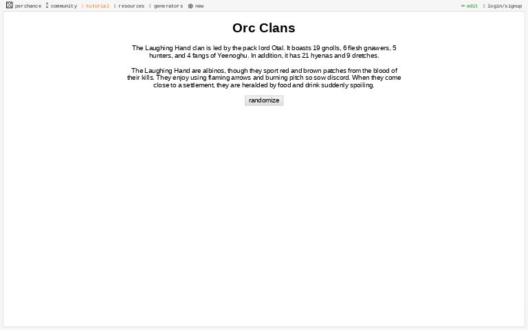 Orc Clans ― Perchance Generator