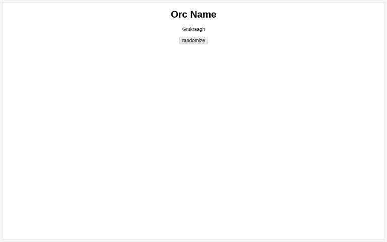 Orc Name ― Perchance Generator
