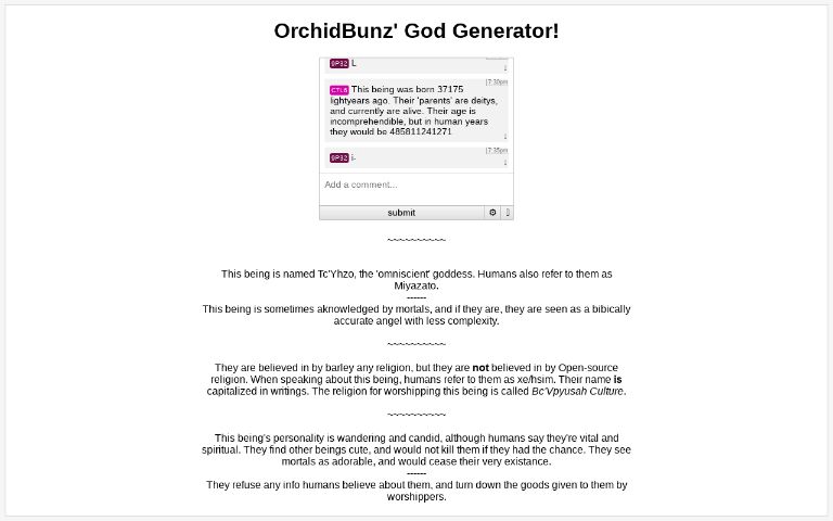 OrchidBunz' God Generator!