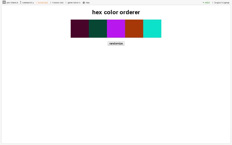 hex color orderer ― Perchance Generator
