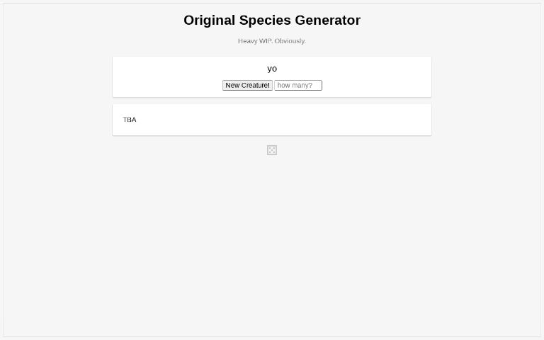 Original Species Generator